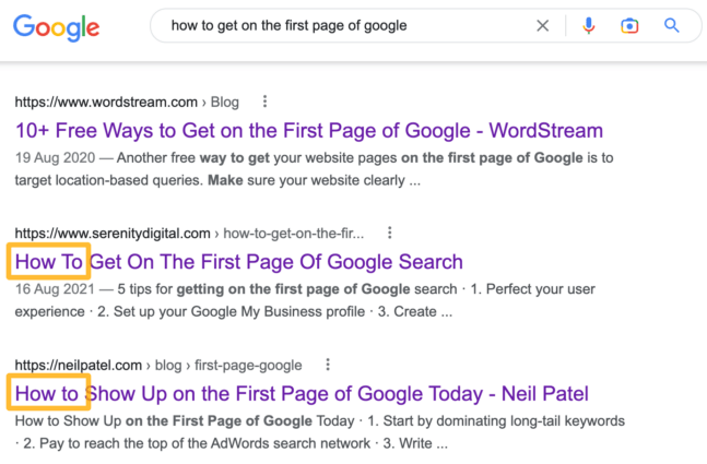 How to Get on the First Page of Google