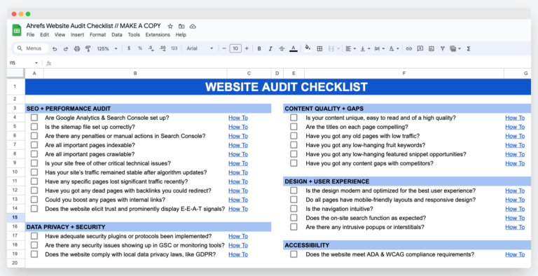 Free Website Audit Checklist (With Video Walkthrough)