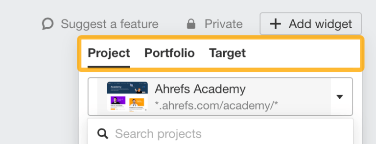 Reports builder by Ahrefs